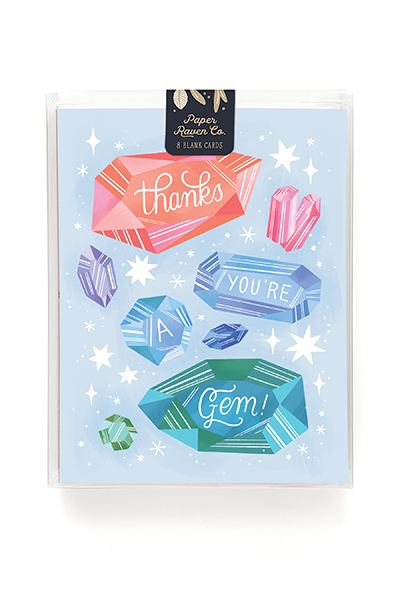 NEW! Thanks You're a Gem Card – Paper Raven Co.
