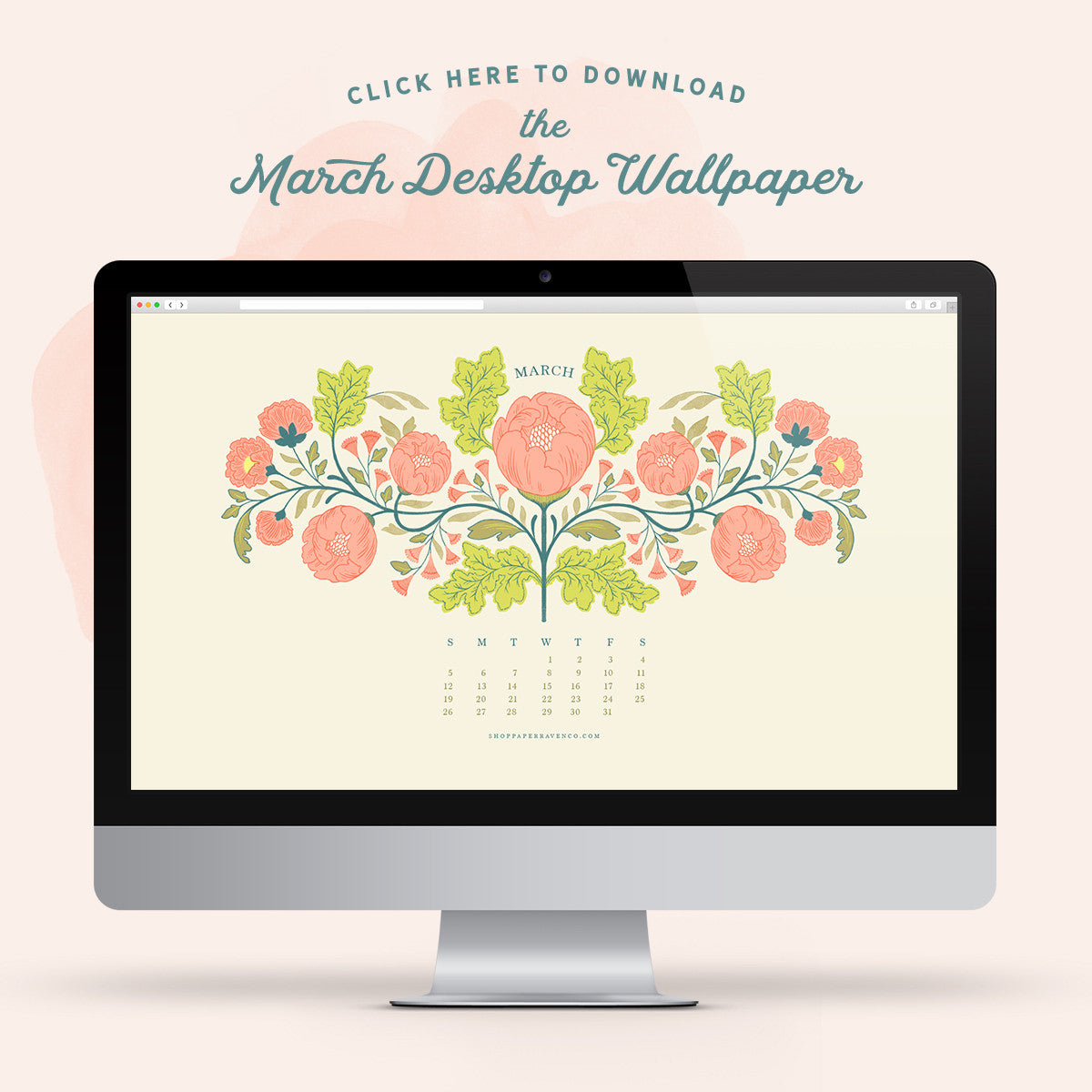 Happy March - Download the NEW Desktop Wallpaper! – Paper Raven Co.