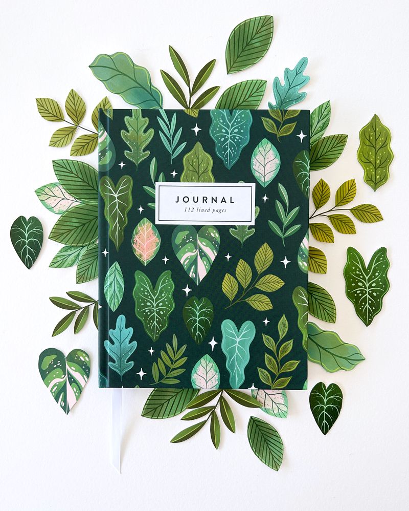 Tropical Leaves Hardcover Notebook – Paper Raven Co.