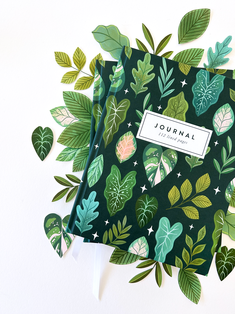 Tropical Leaves Hardcover Notebook – Paper Raven Co.