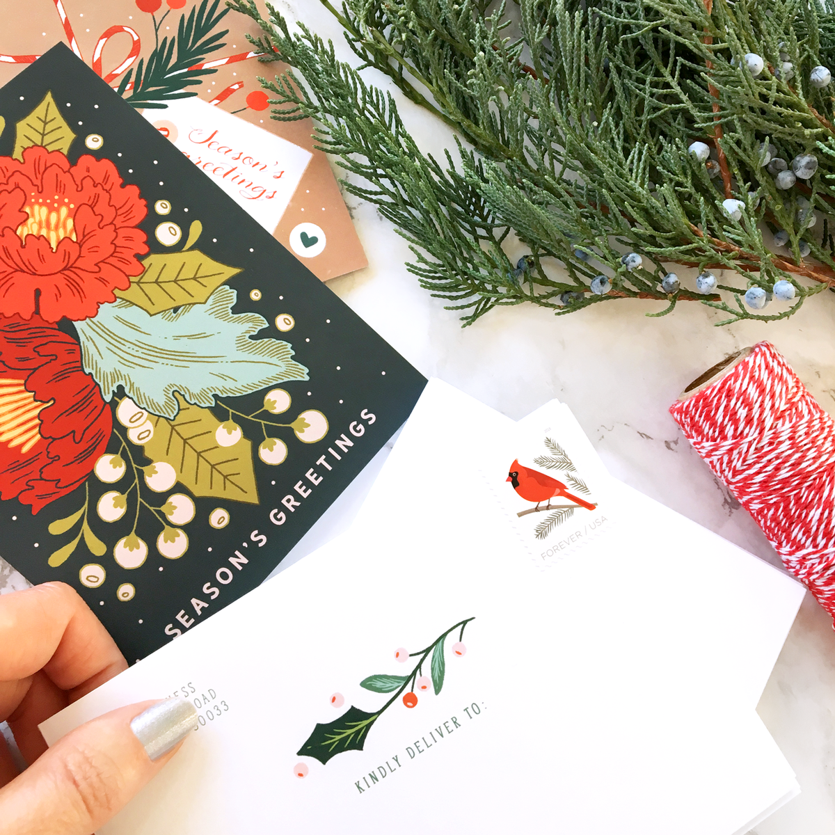 Festive Florals Holiday Card – Paper Raven Co.