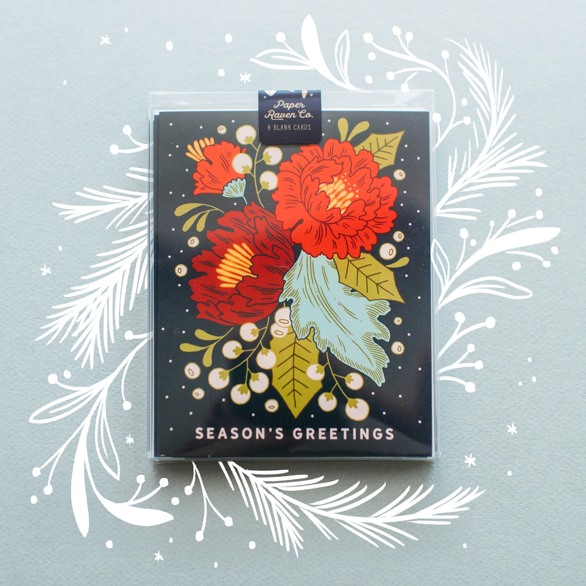 Festive Florals Holiday Card – Paper Raven Co.