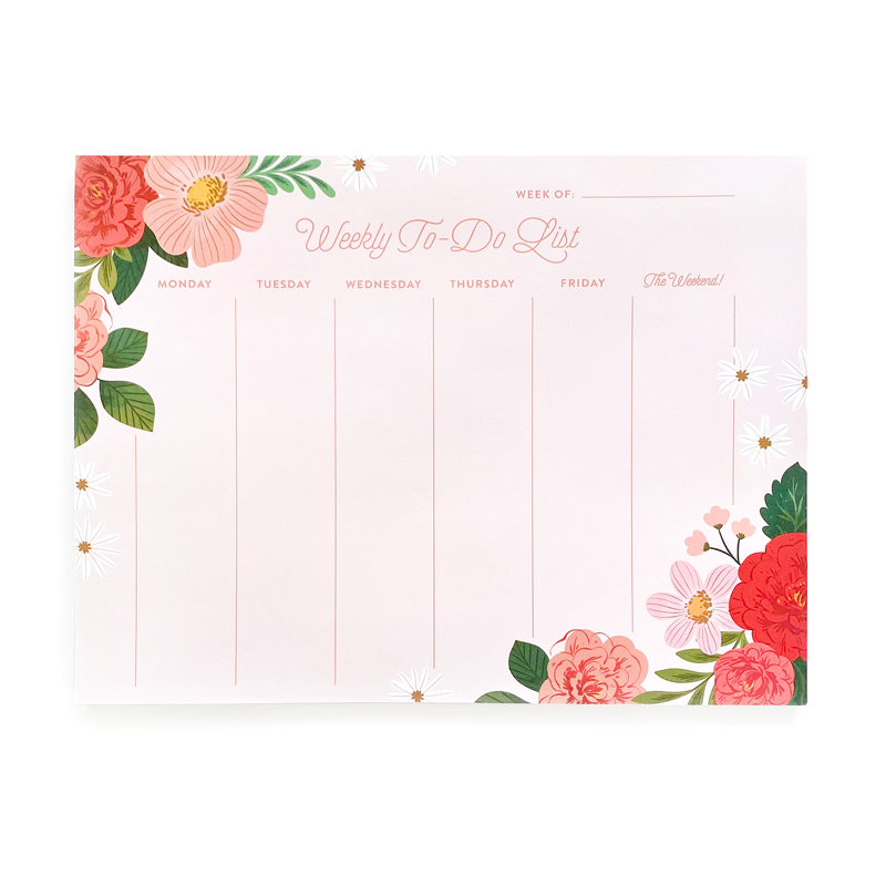 Floral Desk Pad Weekly Planner – Paper Raven Co.